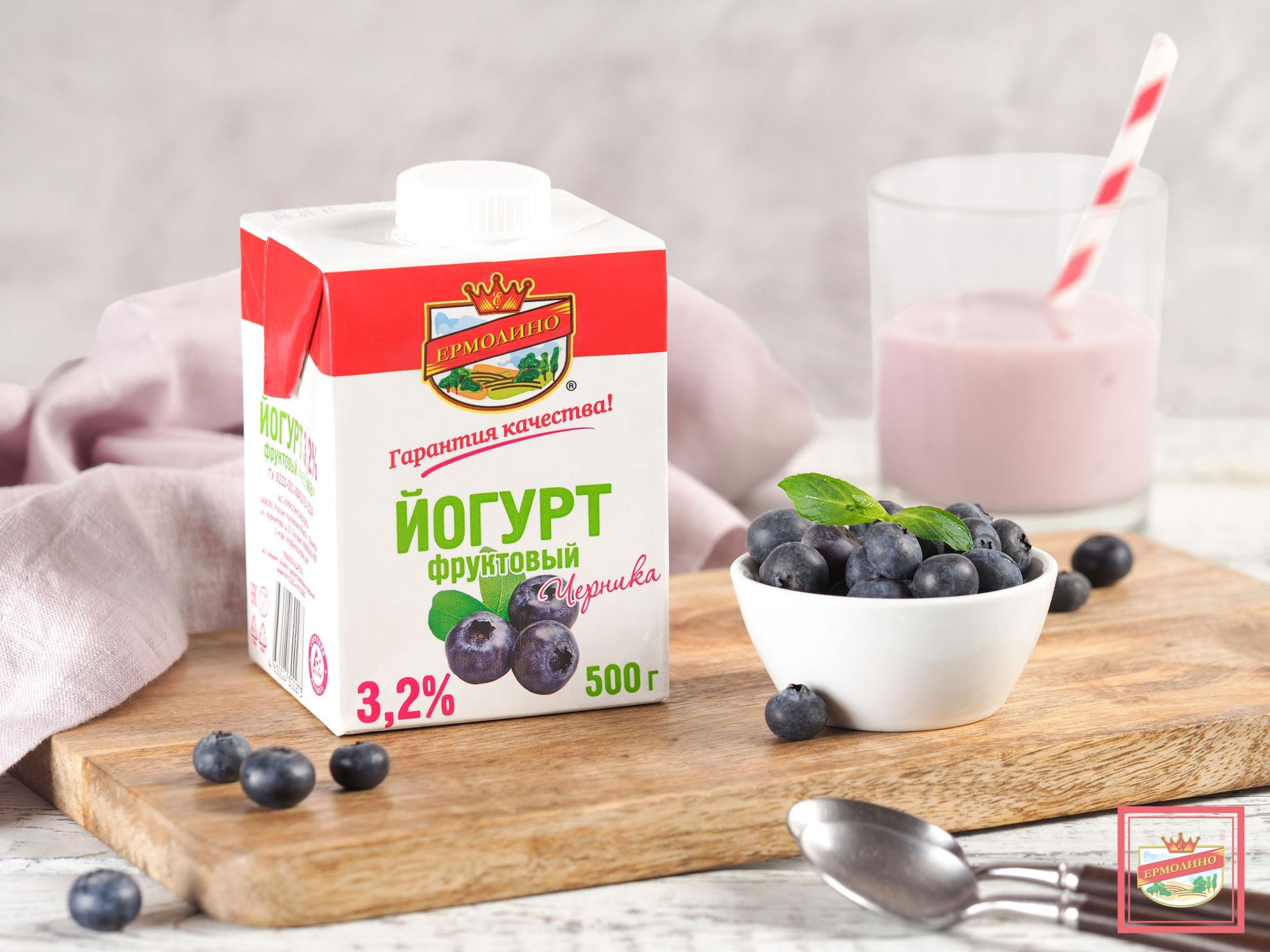 Йогурт фруктовый «Черника», 3,2%, 500 г